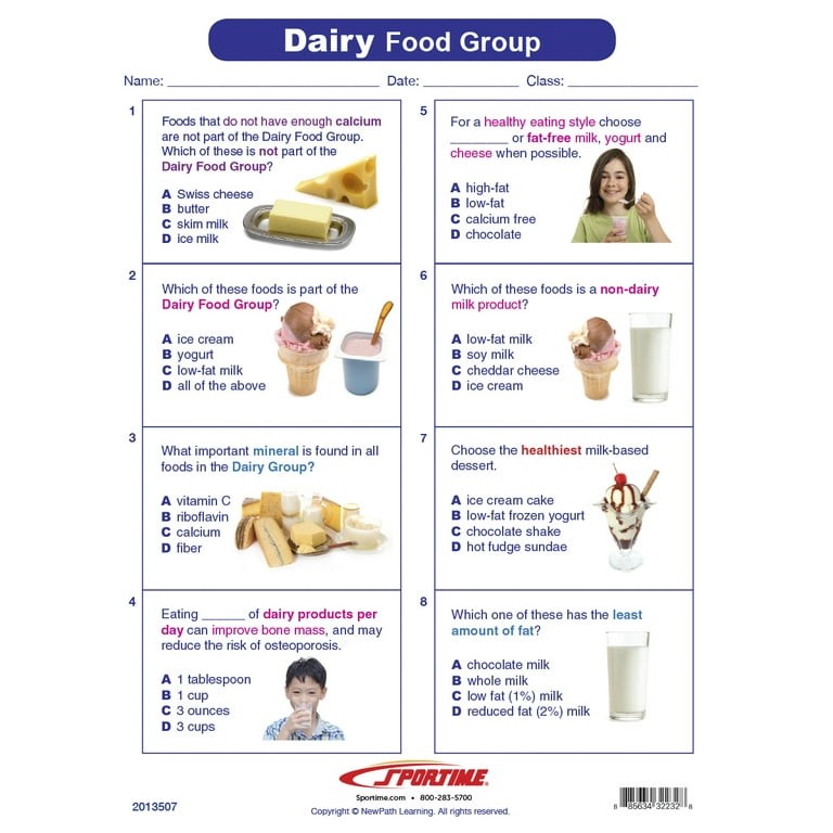 Milk And Dairy Food Group