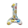 Cymylar Number 2 Balloon,Dog Paw Print Balloon, 16-inch Multicolor Dog ...