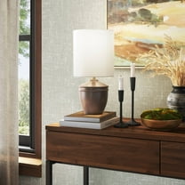 2-Pack Threshold Mini Ceramic Table Lamp, Dark Gray With Ribbed Base ...