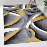 Luxe Weavers 4x5 Abstract Round Circle Geometric Area Rug, Yellow ...