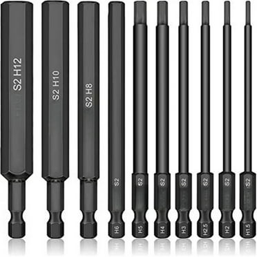 20Pcs Ball End Hex Head Allen Wrench Screwdriver Bit Set,1/4" Hex Shank Magnetic S2 Steel Hex ...