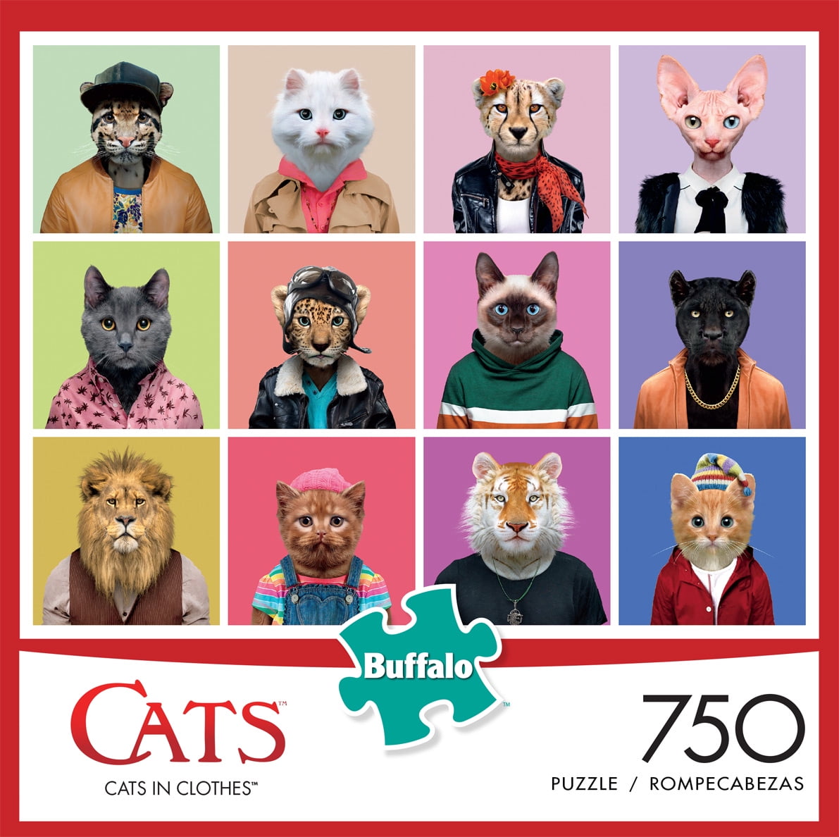 Buffalo Games Cats In Clothes 750 Pieces Jigsaw Puzzle - Walmart.com