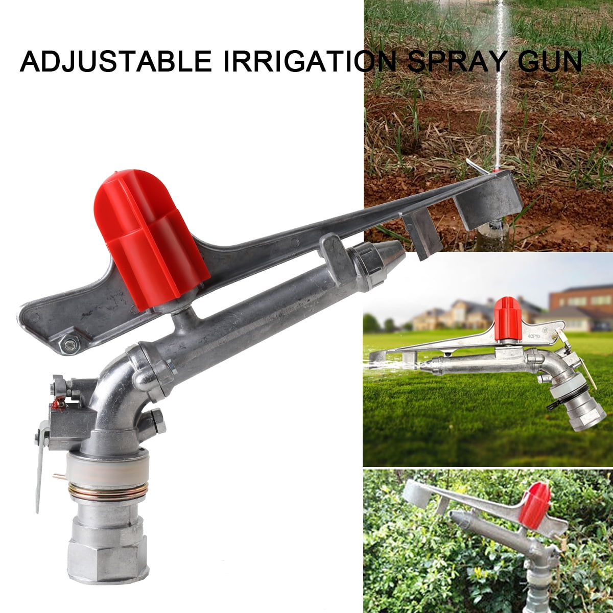 YILIKISS 1.5" Irrigation Spray Gun Sprinkler Gun Large 360° Adjustable ...