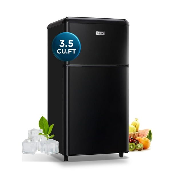 Refrigerador compacto WANAI Retro Black de 3.5 pies cúbicos con congelador | Walmart en línea