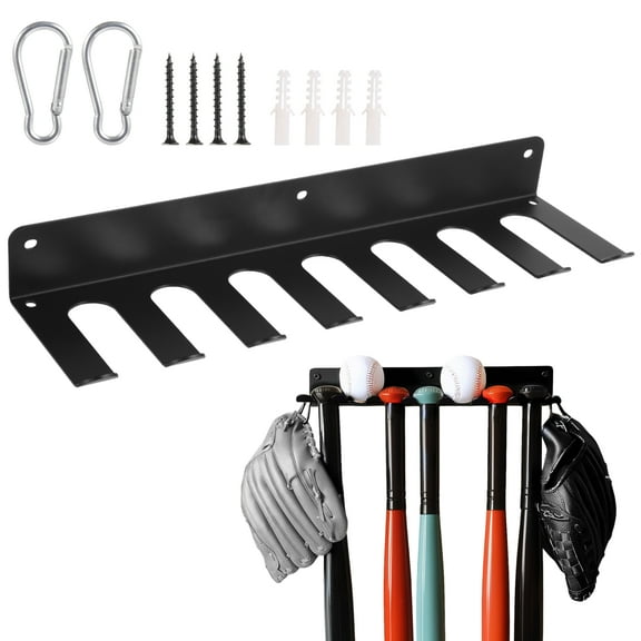 BSN SPORTS Permanent Bat Rack, Heavy-Duty Steel, Holds 14 Bats, 35x25 ...
