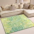 Green Leaves Pattern Design 80''x58'' Extra Large Plush Memory Foam Rug ...