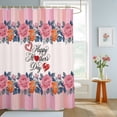 Bathroom Shower Curtain Mother's Day Pink Flowers Love Waterproof ...