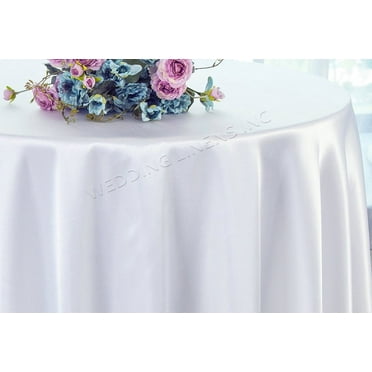 Wedding Linens Inc. 90'' Round Satin Table Cover Tablecloth - Dusty ...