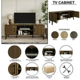 Castle Place Timeless TV Stand Console for TVs up to 65", Brown ...