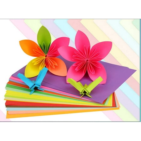 100 Sheets A4 10 Colored Origami Paper Double Sided Origami Folding ...