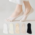 Five Finger Breathable Split Toe boatsss Socks for Women Silicone ...