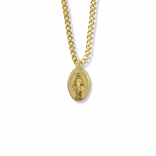Singer Women's 3/4 Inch 14K Gold Filled Oval Engraved Miraculous Medal ...