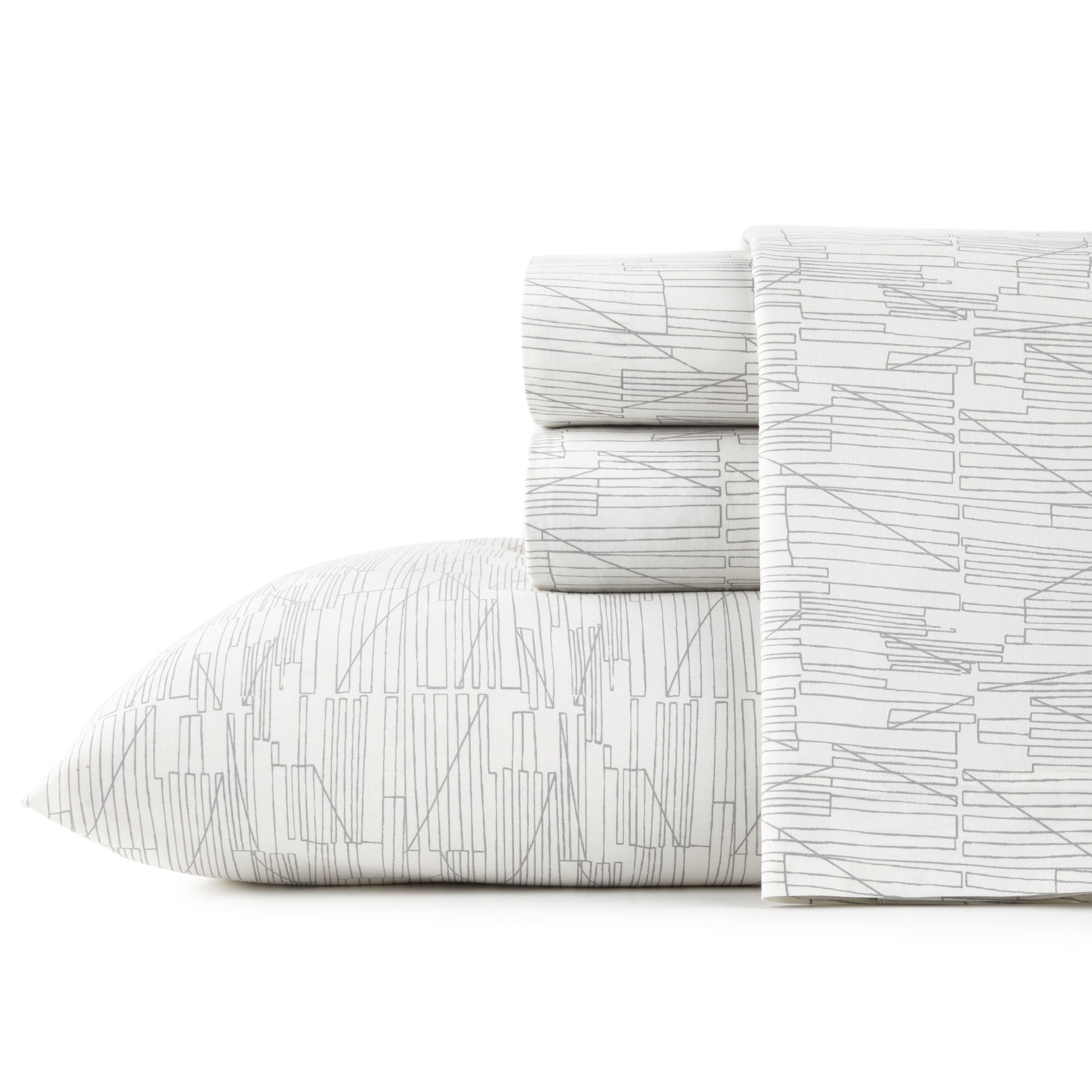 City Scene Tally Grey Twin Sheet Set - Walmart.com