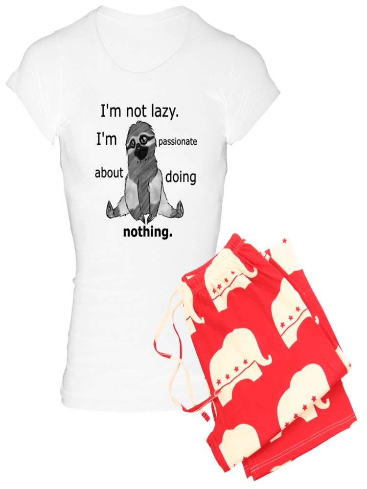 CafePress - Lazy Sloth Pajamas - Women's Light Pajamas - Walmart.com