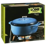 Lodge 6 Quart Cast Iron Enameled Dutch Oven with Enamel Lid, Blue ...