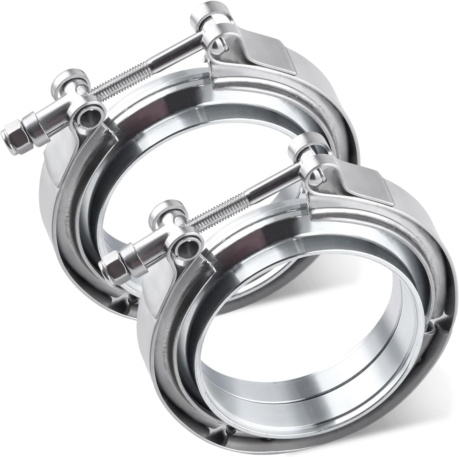 3 Inch V Band Clamps, 2 Pack 304 Stainless Steel V Band Clamp with Male ...