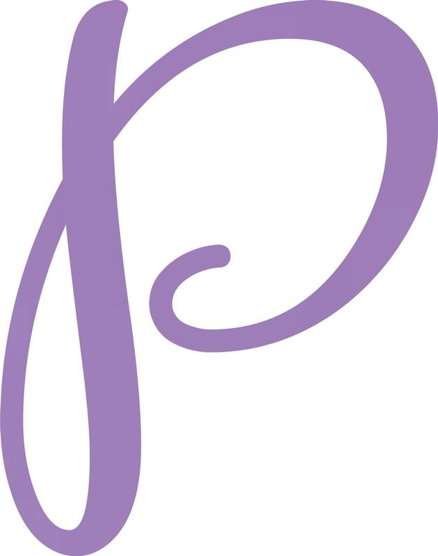 Acrylic Letter P Script, 3'' Tall Lavender Alphabet Craft, Color ...