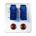 2 Rows Safety Cover Toggle Switch with Red Indicator Light Aluminum ...