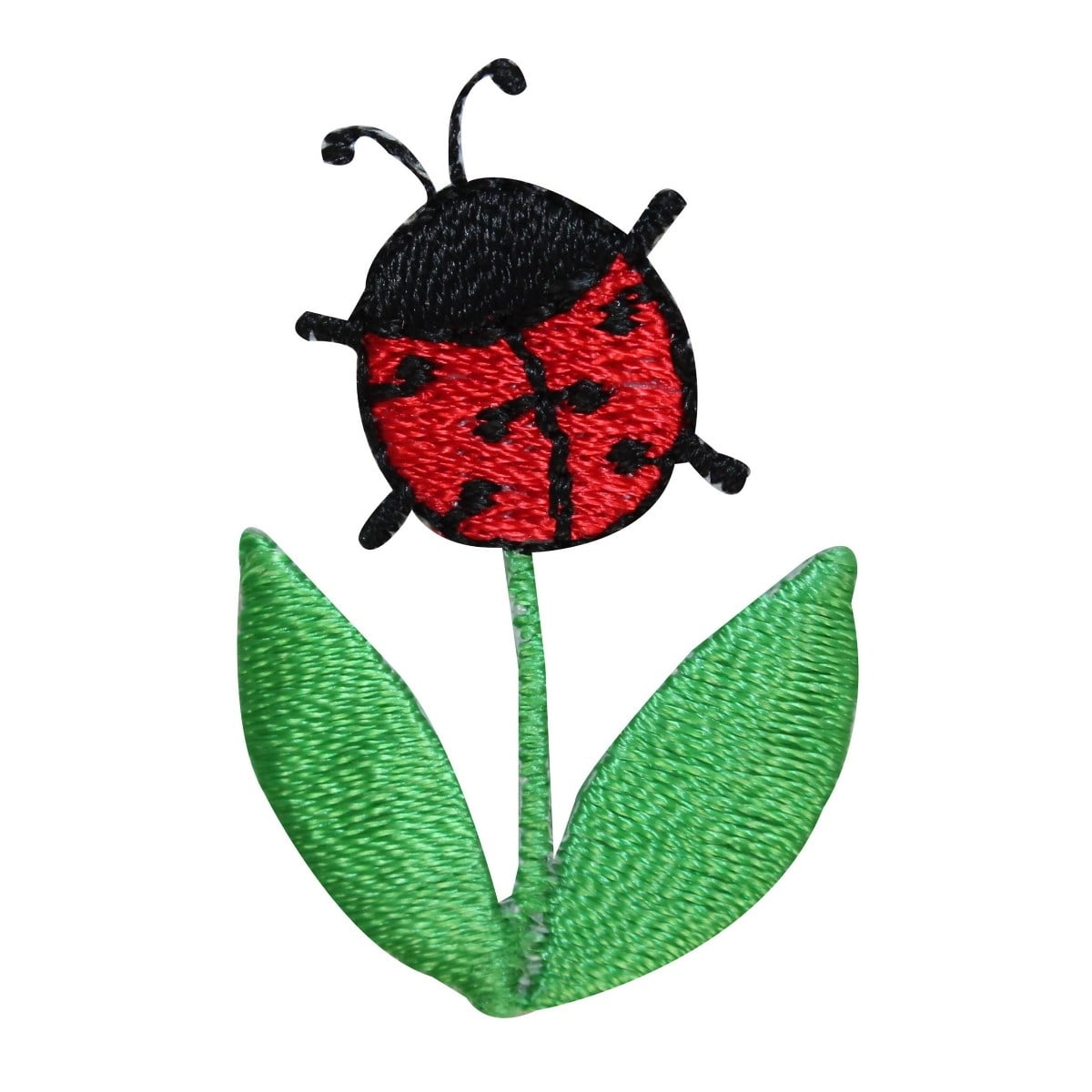 ID 1607A Ladybug On Flower Patch Garden Insect Bug Embroidered Iron On ...
