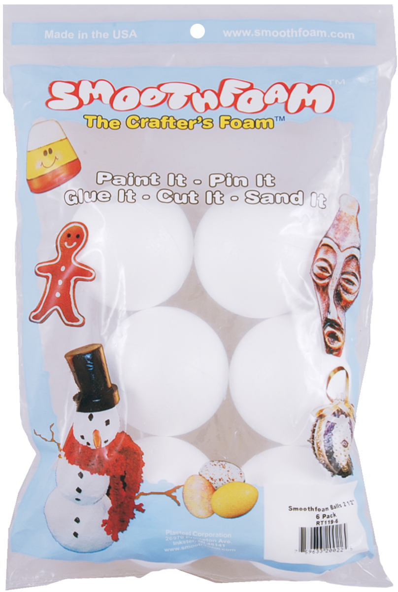 Smooth Foam Balls 6/Pkg-2.5" | Walmart Canada