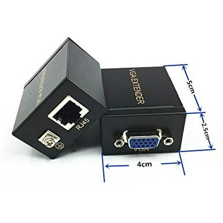 60M VGA Signal to RJ45 Signal Extender Transmitter + Video Booster ...