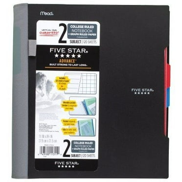 Five Star Recycled Notebook Plus Study App 1 Subject College Ruled 8 12 ...