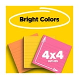 Post-it Super Sticky Notes, Lined, 4 in x 4 in, Assorted Brights, 3 ...