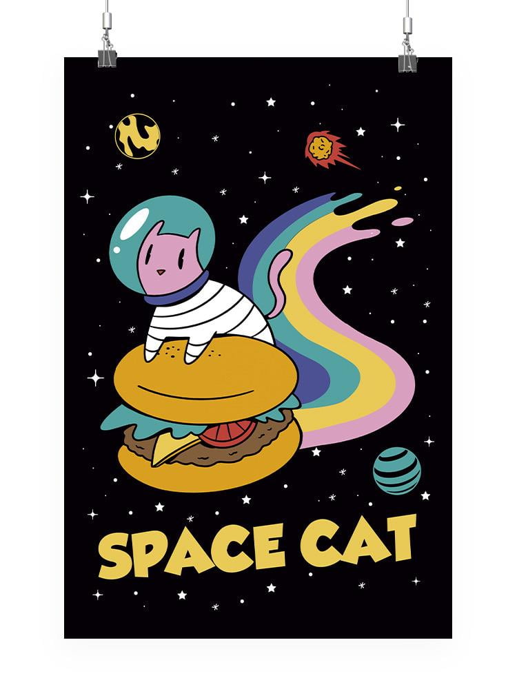 Space Cat On Space Burger Poster - Smartprints Designs, - Walmart.com