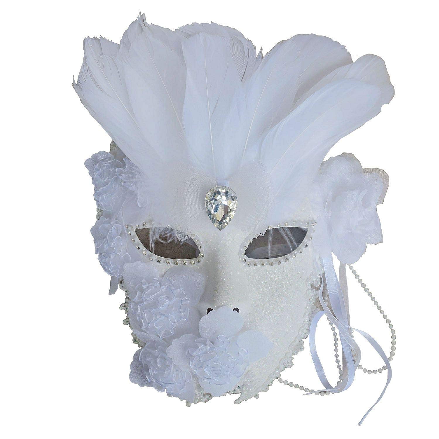 Flower Venetian Masquerade Full Face Lace Women Eye Mask for Costume ...