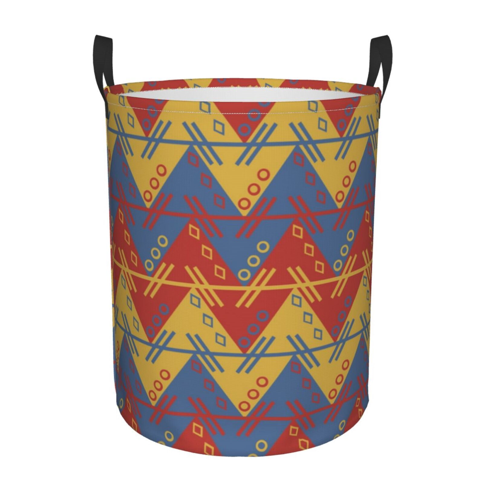 LNWH Laundry Basket, South American Circle Fabric Stripes Pattern ...