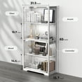 MIIFUNY Display Cabinet with Glass Doors, 65" Storage Cabinet with LED ...