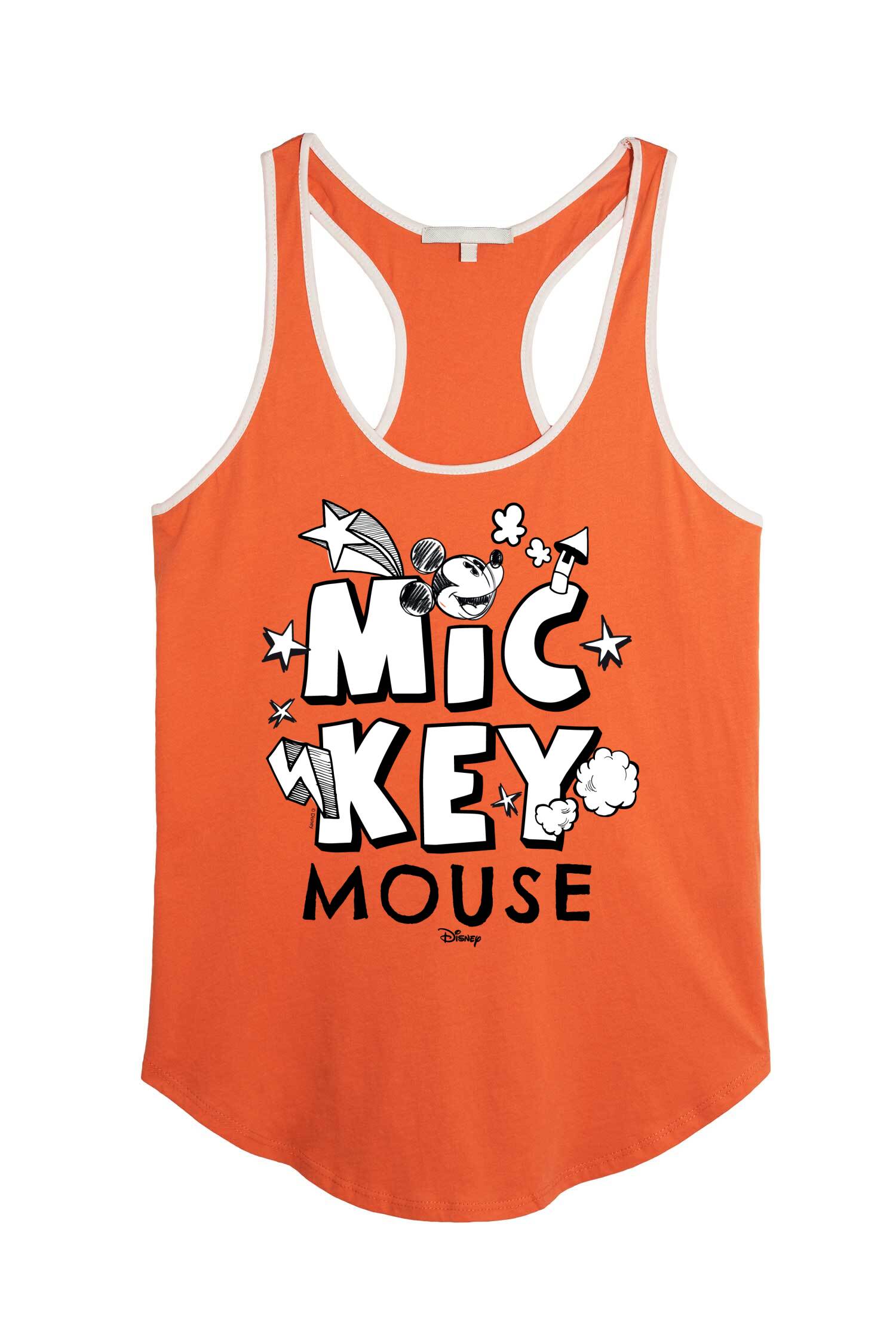 Disney - Mickey Mouse - Black & White Doodle - Women's Ringer Tank Top ...