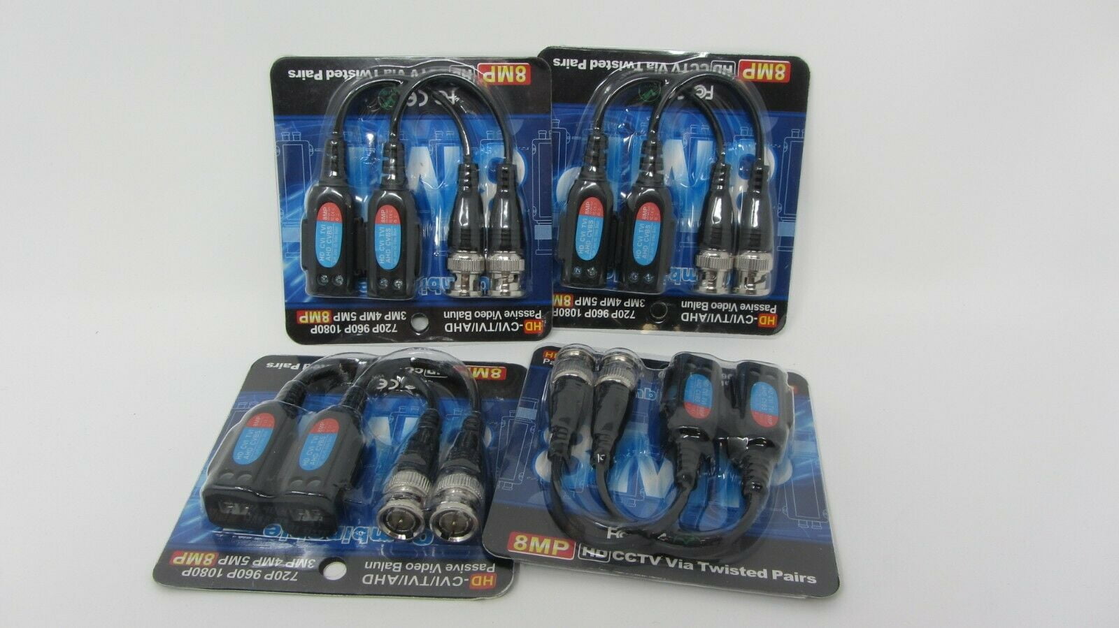 4 pairs Mini HD Video Balun BNC Connector CAT5 Cat6 CCTV UTP CVI TVI ...