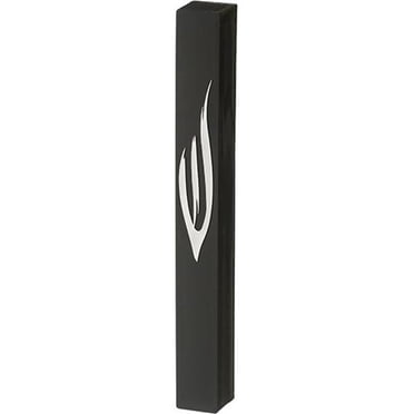 Judaica Mezuzah & Scroll Wood with Stones Pewter Shin Dalet Yud with ...