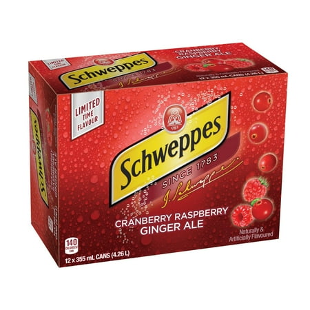 Schweppes Cranberry Raspberry Ginger Ale , 12 x 355 mL cans - Walmart.ca