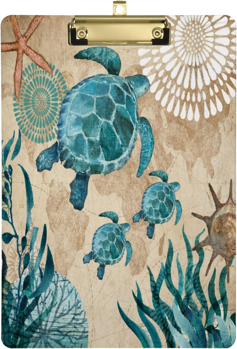ZHANZZK Vintage Sea Turtles Clipboard Hardboard Wood Nursing Clip Board ...