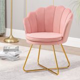 Furniliving Contemporary Velvet Armless Accent Chair & Vanity Stool ...