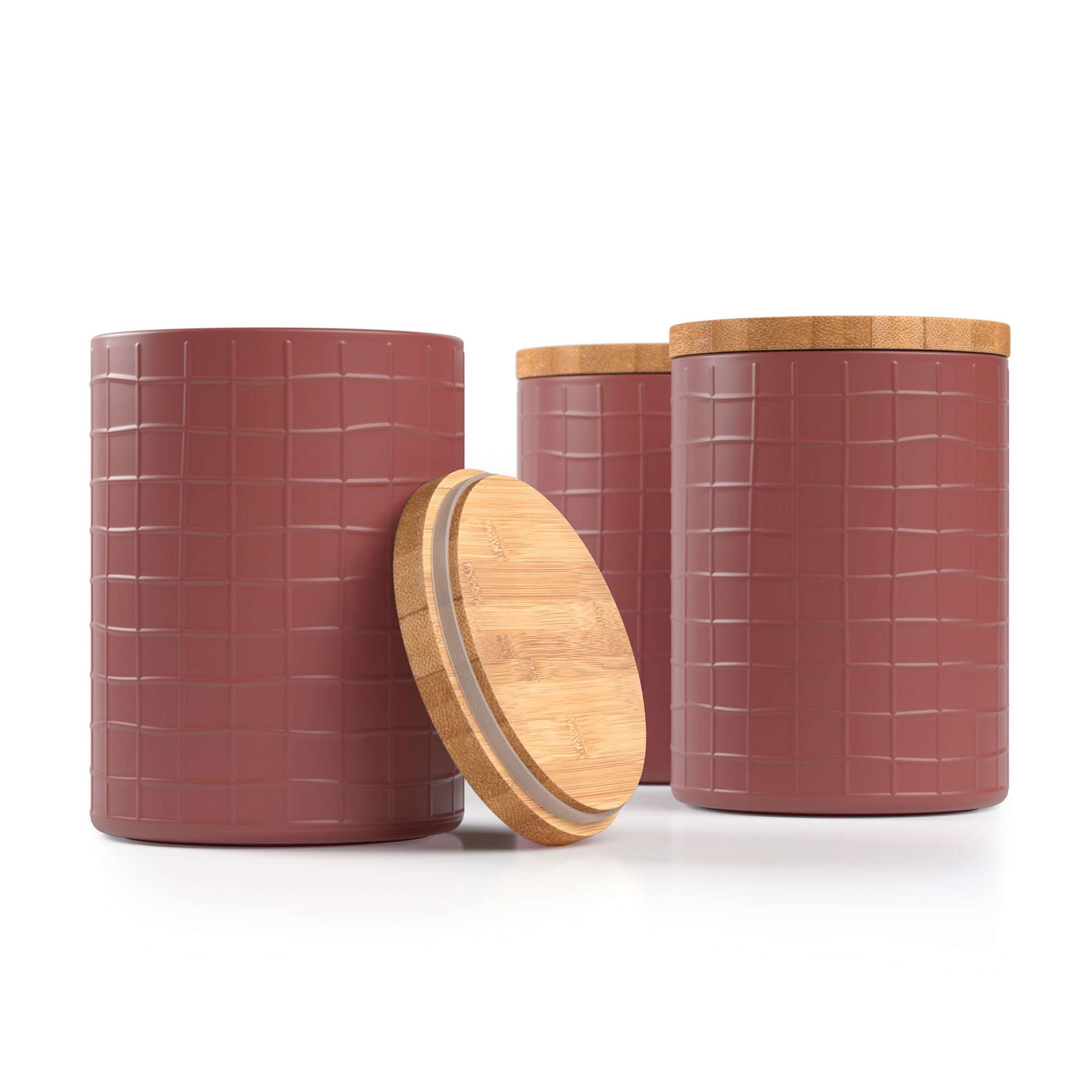 Barnyard Designs Kitchen Canisters with Bamboo Lids, Airtight Metal ...