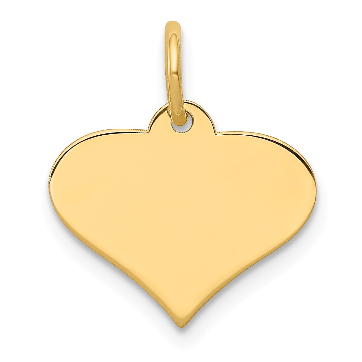 14k Plain .009 Gauge Engraveable Heart Disc Charm in 14k Yellow Gold ...
