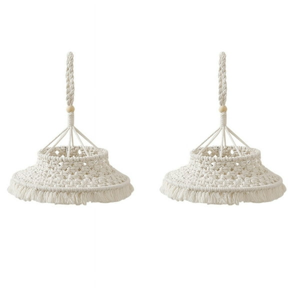 Mkono Macrame Lamp Shade Boho Hanging Pendant Light Cover Bohemian ...
