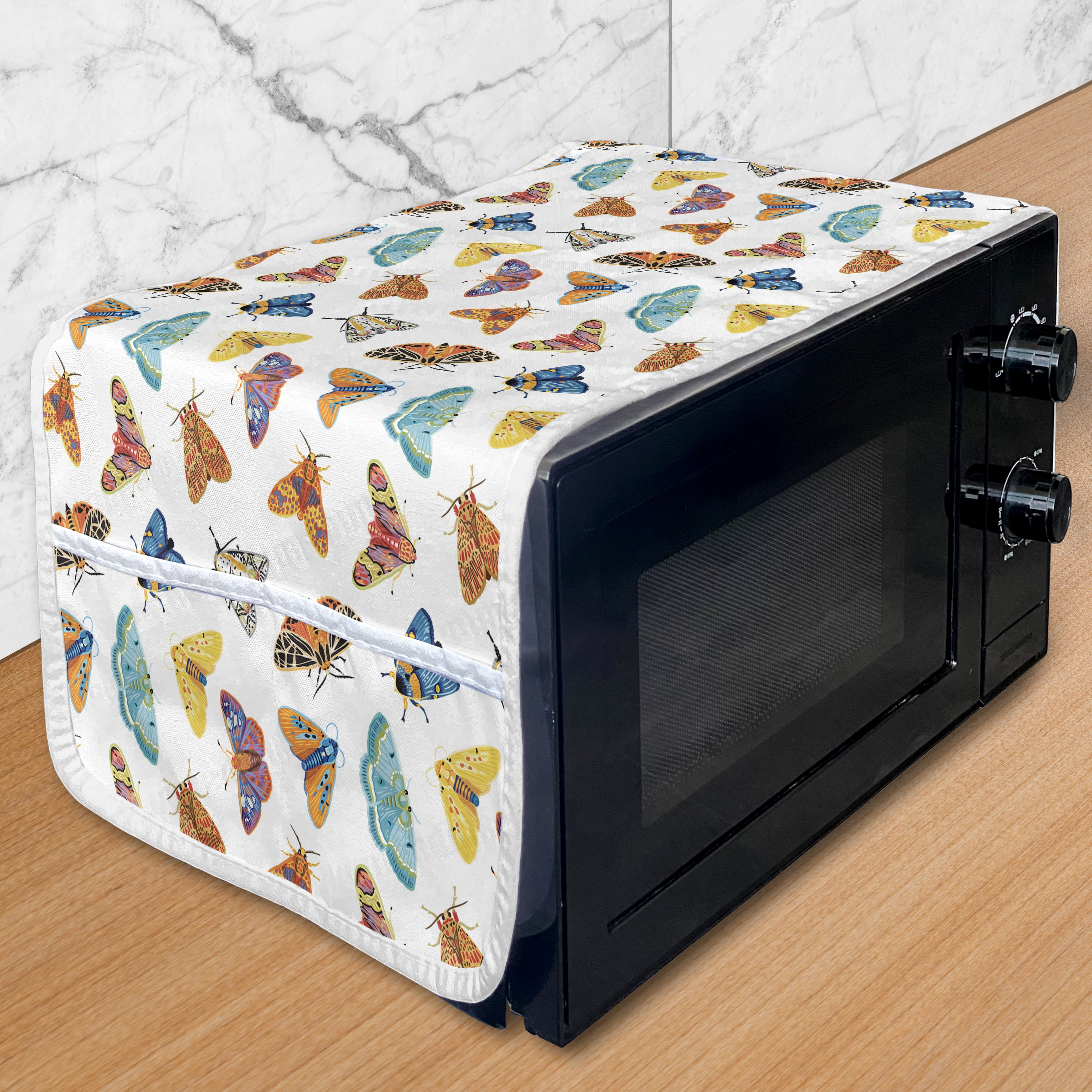 Butterflies Microwave Oven Cover, Assortment of Colorful Beetles and ...