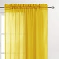 DWCN Yellow Sheer Curtains Semi Transparent Voile Rod Pocket Curtains ...
