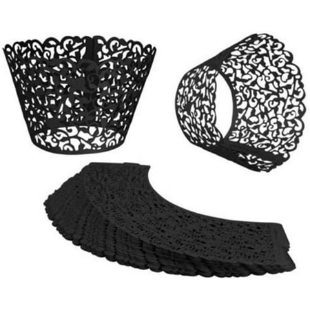 50 Pcs Rose Lace Cupcake Wrappers Holders Lace Filigree Wedding Cupcake ...