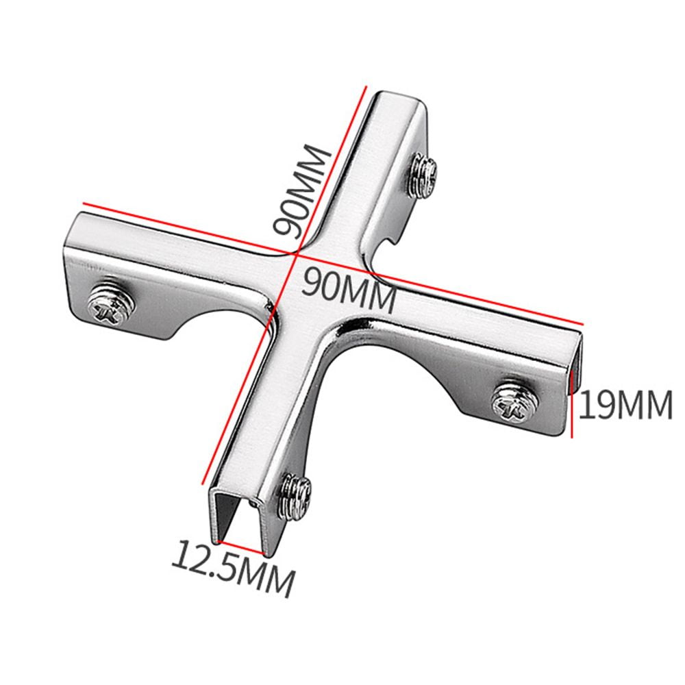 Rustproof T-cross Corner buckle Stainless steel Glass Clip Angle Corner ...