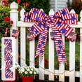 4th of July Star Patriotic Ribbon, Independence Day Linen Look Gift ...