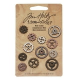 Idea-Ology Metal Mini Gears .5" To .75" 12/Pkg-Antique Nickel, Brass ...
