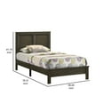 Isla Full Size Panel Bed with Low Profile Rubberwood Frame Taupe Brown ...