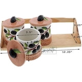 Servette Home Wood Stand with Three Ceramic Pots - Olive - Walmart.com