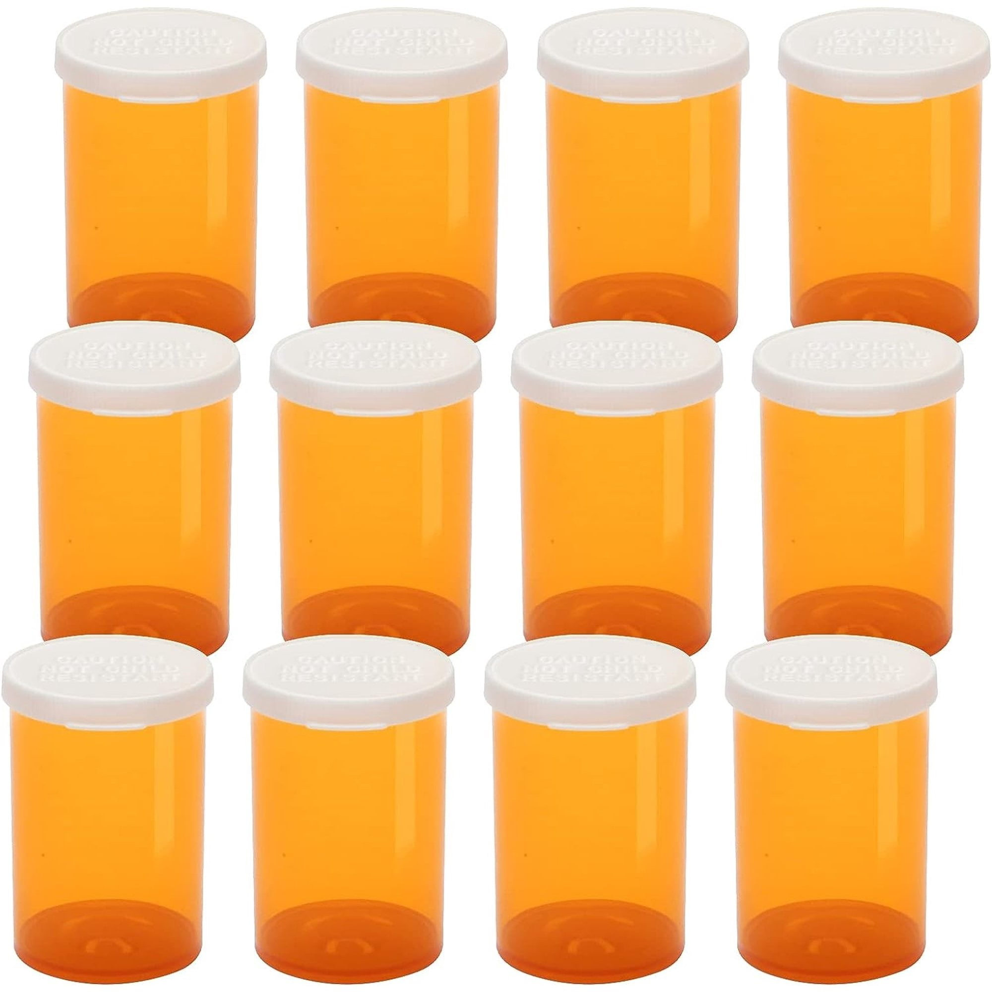 Pharmacy Vials 20 Dram AMBER (PACK OF 12) Snap Cap, Caps Included by ...