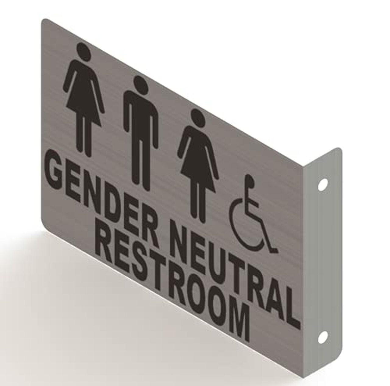 Gender Neutral Restroom Projection Sign- Gender Neutral Restroom 3D ...